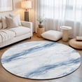 Blue White Area Rug, Marble Abstract Art Stone Crack Texture Non-Slip ...