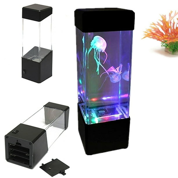 Walbest Mini Colorful Moving Jellyfish Lamp, Electric Jellyfish Tank ...