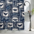 Art Country Shower Curtains for Bathroom, Vintage Retro Red Dark Blue ...