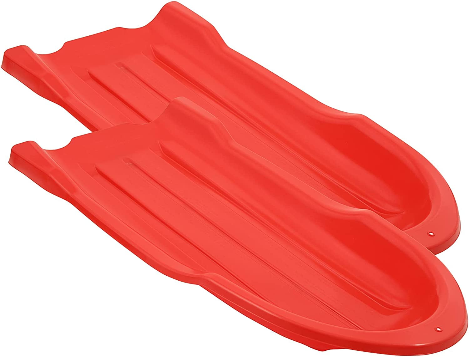 Toboggan Snow Sled for Kids and Adults, 46" Heavy Duty Plastic Open ...