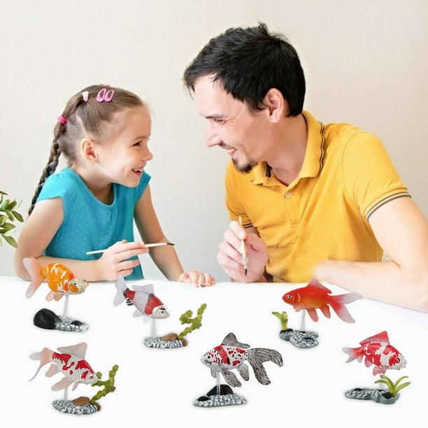 Artificial Goldfish Figure Plastic Fish Toys 6Pcs Artificial Goldfish ...