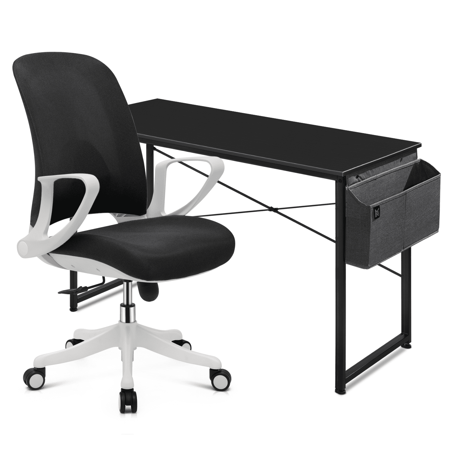 MoNiBloom Computer Desk & Chair Set, Ergonomic Mesh Memory Computer ...