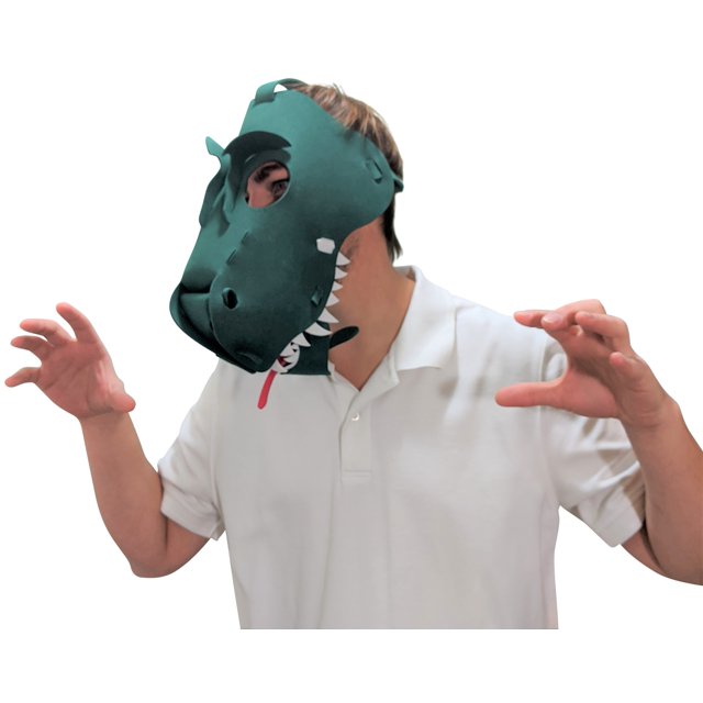 T Rex Dinosaur Mask - Green White - Go Fun Face Masks - Perfect for ...