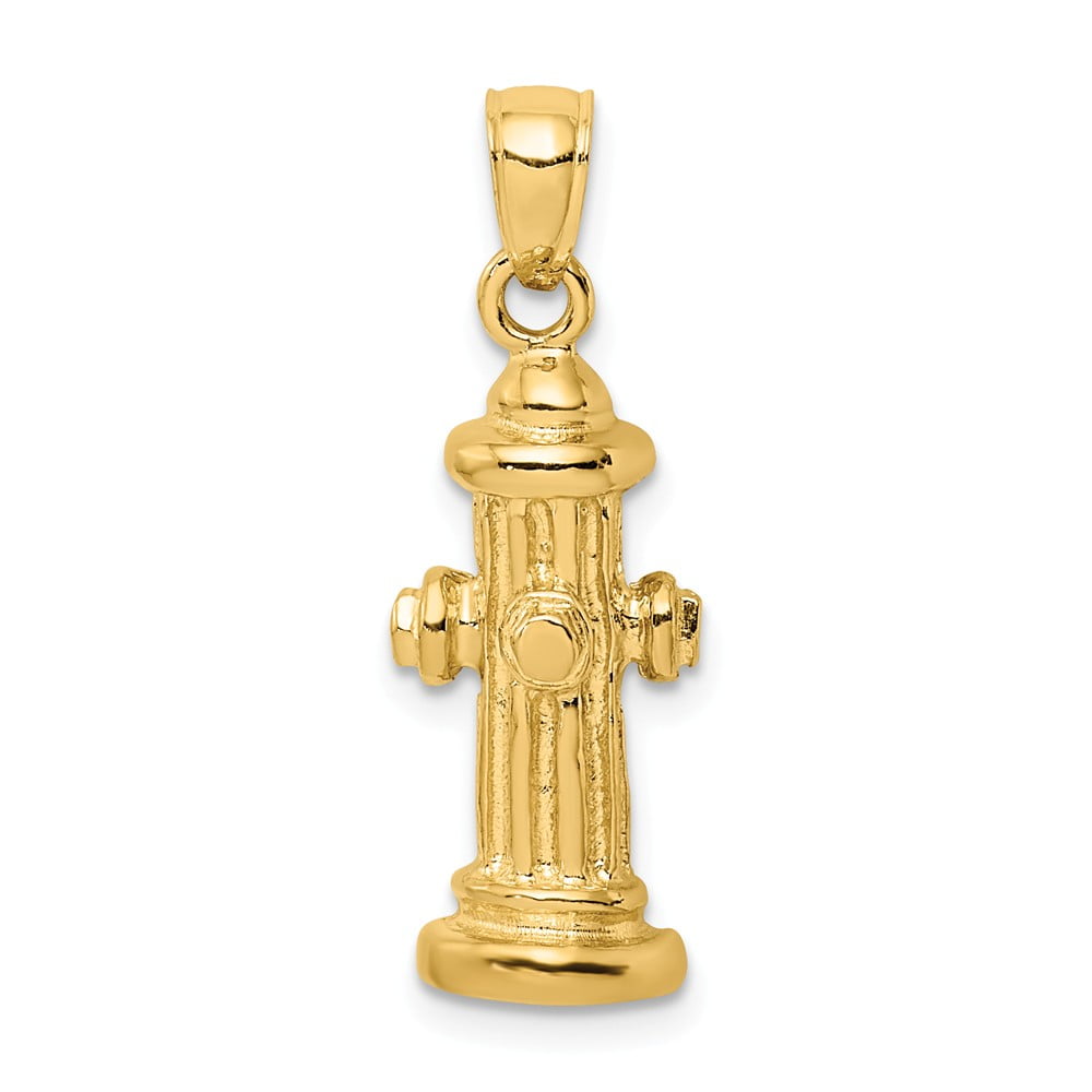 FB Jewels 14K Yellow Gold 3D Fire Hydrant Pendant - Walmart.com