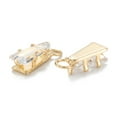 10 pc Brass Clear Cubic Zirconia Charms Long-Lasting Plated Trapezoid ...