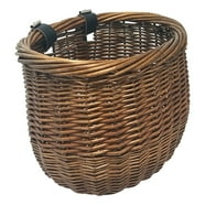 Wicker Front Bike Basket with Faux Leather Straps - Walmart.com