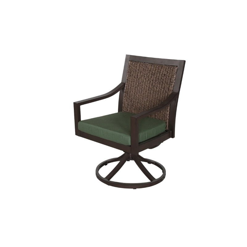 Sunvilla Biscay Wicker Swivel Patio Dining Chair in Caribou - Walmart.com
