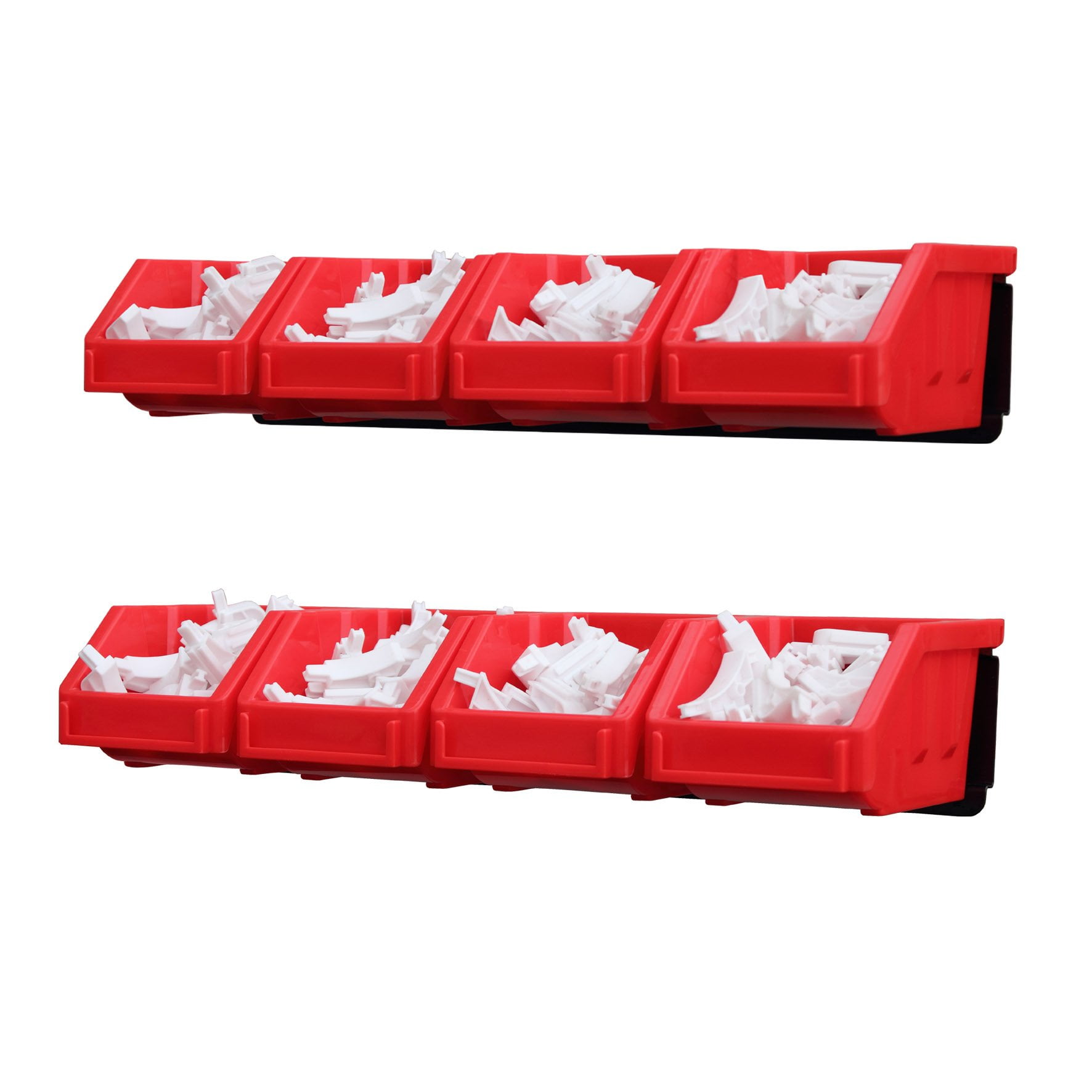 King's Rack Wall Mount Hanging Bin Rack Storage System Organizer w/ 8 ...