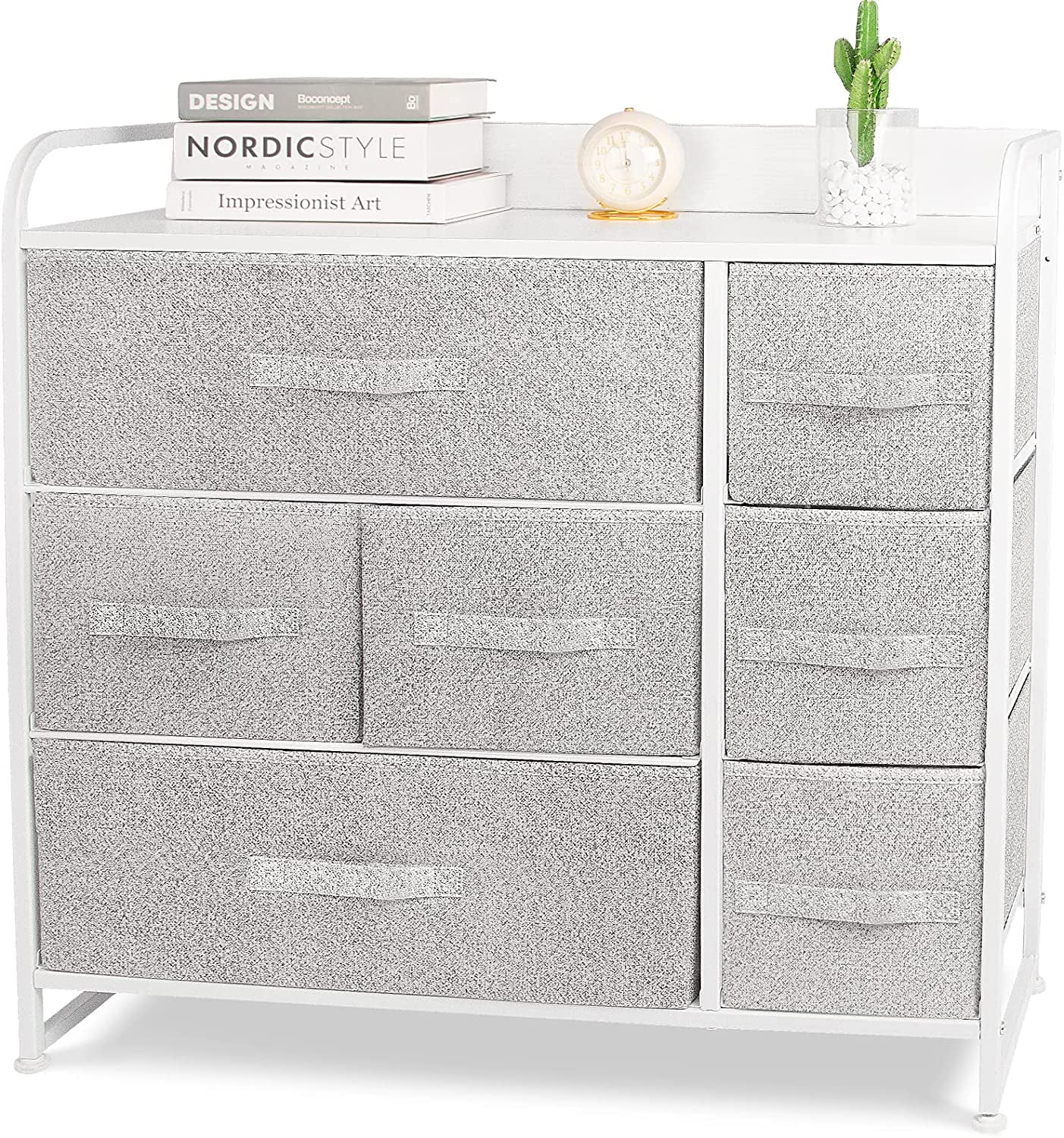 7 Drawer Dresser Storage Tower, 4-Tier Vertical Organizer Chest for ...