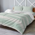 4 Piece Duvet Cover Set Twin, Modern Minimalist Light Green Soft ...