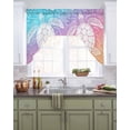 Beach Sea Turtle Swag Curtains for Kitchen Gradient Orange Pink Blue ...