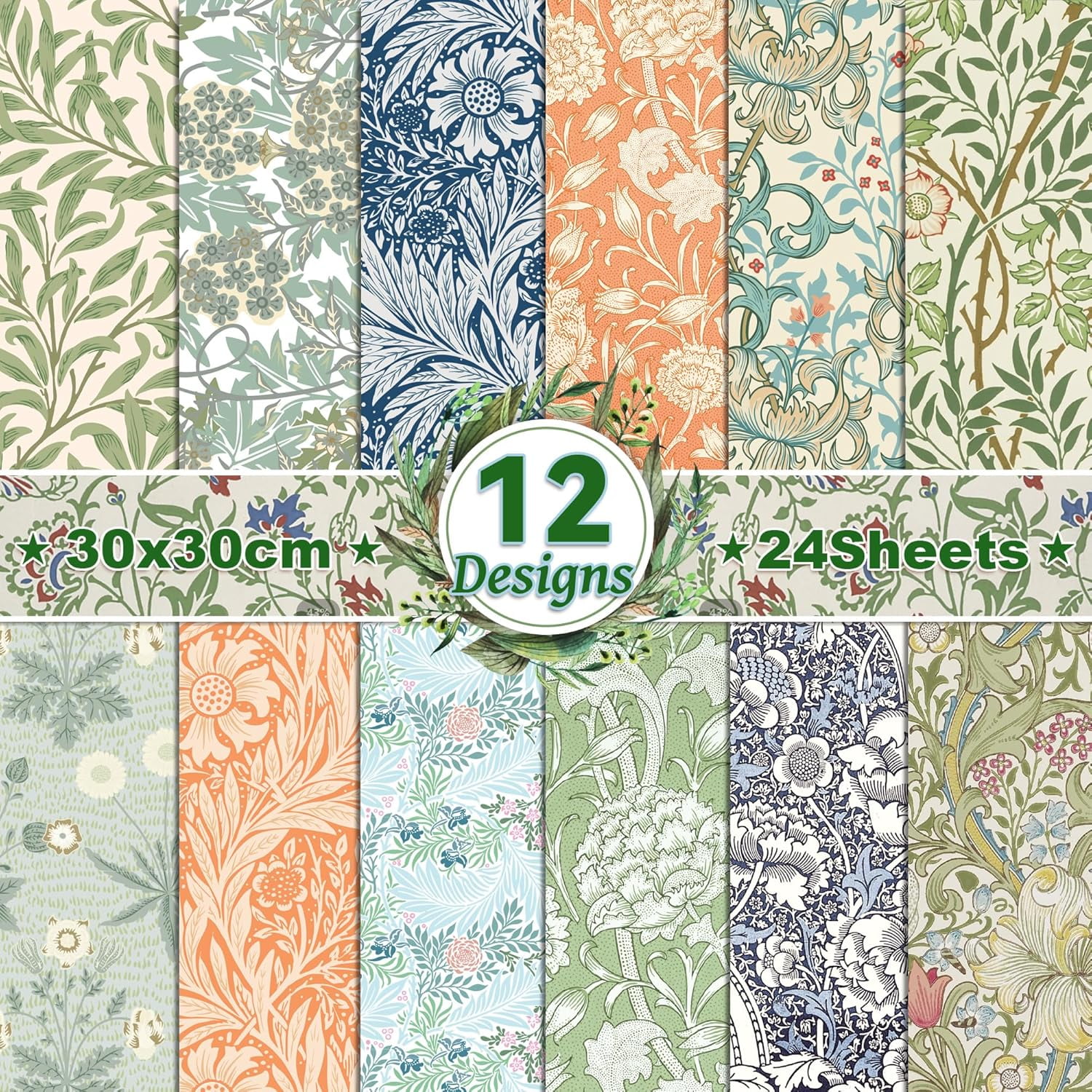 Click here for Flafree 24 Pack Vintage Floral Pattern Double-Side... prices