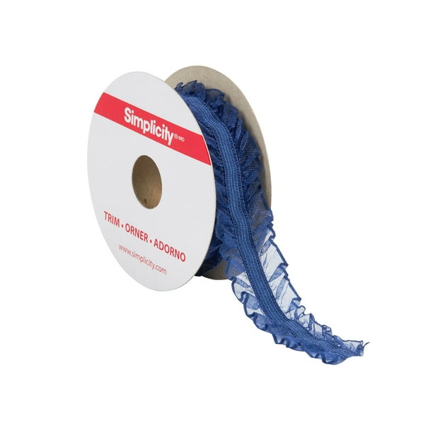 Simplicity Trim, Navy 1 inch Double Sheer Ruffled Elastic Trim Great ...