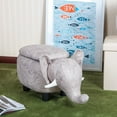 Merax Have-Fun Series Upholstered Ride-on Storage Ottoman Footrest ...