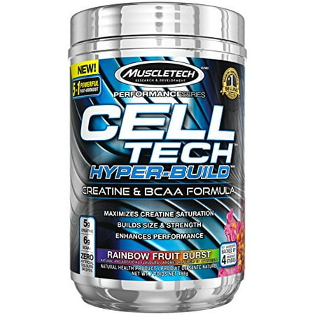 MuscleTech Cell Tech Hyper Build, Creatine & Bcaa, Rainbow Fruit Burst ...