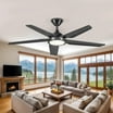 ModFusion 80" Modern Minimalist Ceiling Fan with LED Light, Matte Black ...
