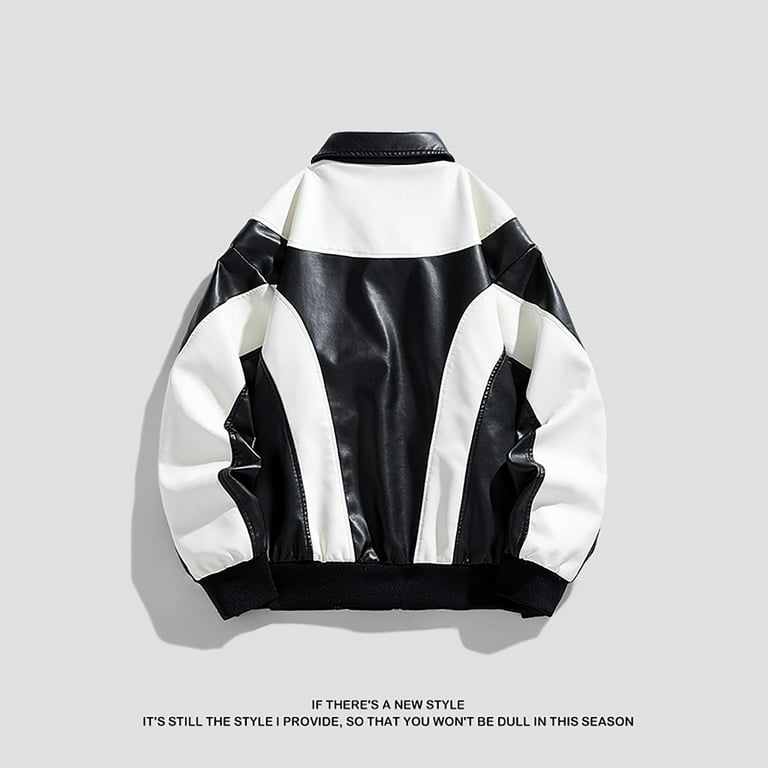 JUUYY Men's Faux Leather Jacket Vintage Racing Motorcycle JUUYY Men's Faux Leather Jacket Vintage Racing Motorcycle