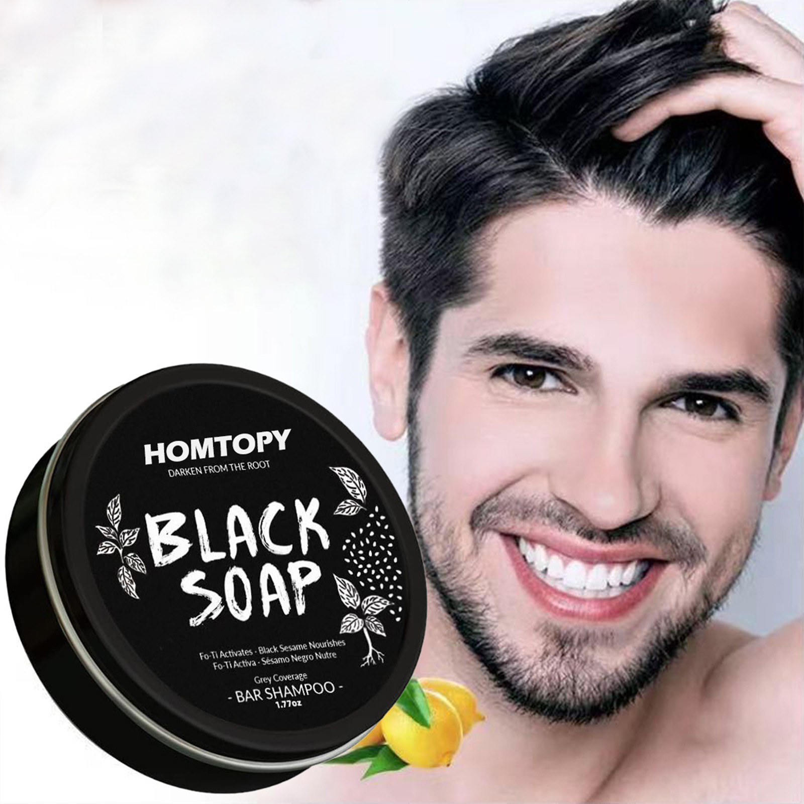 Hair Reverse Shampoo Bar，Black Hair Soap for Deep Clean The Scalp Grey ...