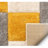 Well Woven San Francisco Escondido Yellow Modern Geometric Squares 3'11 ...