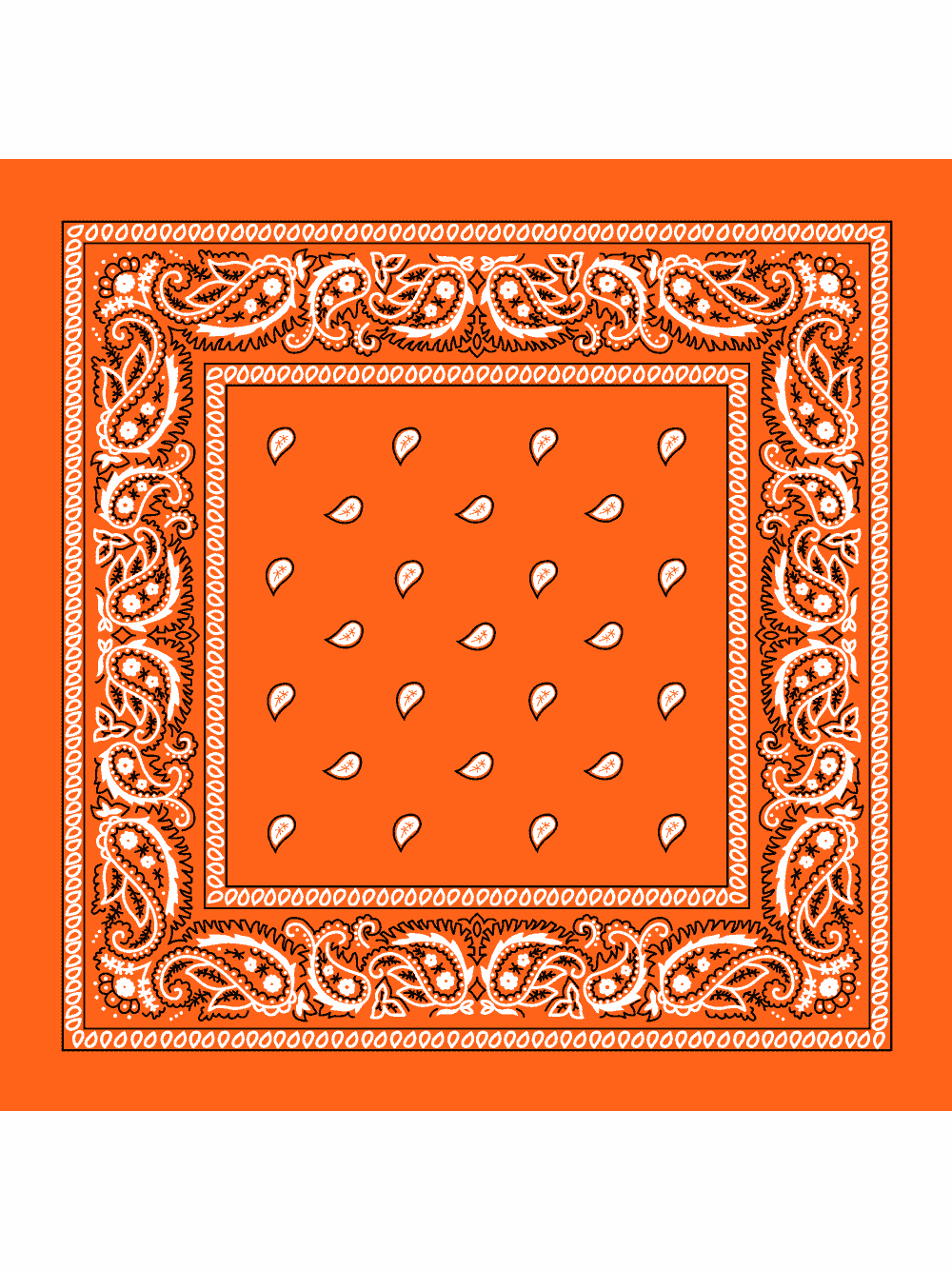BANDANA - Orange Paisley Bandana - Single Piece 14x14 - Walmart.com ...