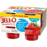 Jell-O Strawberry Sugar Free Jello Cups Gelatin Snack Value Pack, 8 Ct ...