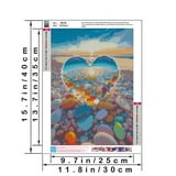 5D Diamond Art Kits for Adults & Kids, Crystal Heart & Beach Sunset ...