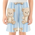 BZSMCE Adjustable Drawstring Casual Shorts With Teddy Bear Blue and ...