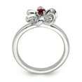 Sterling Silver Polished Garnet Flower Ring - Walmart.com