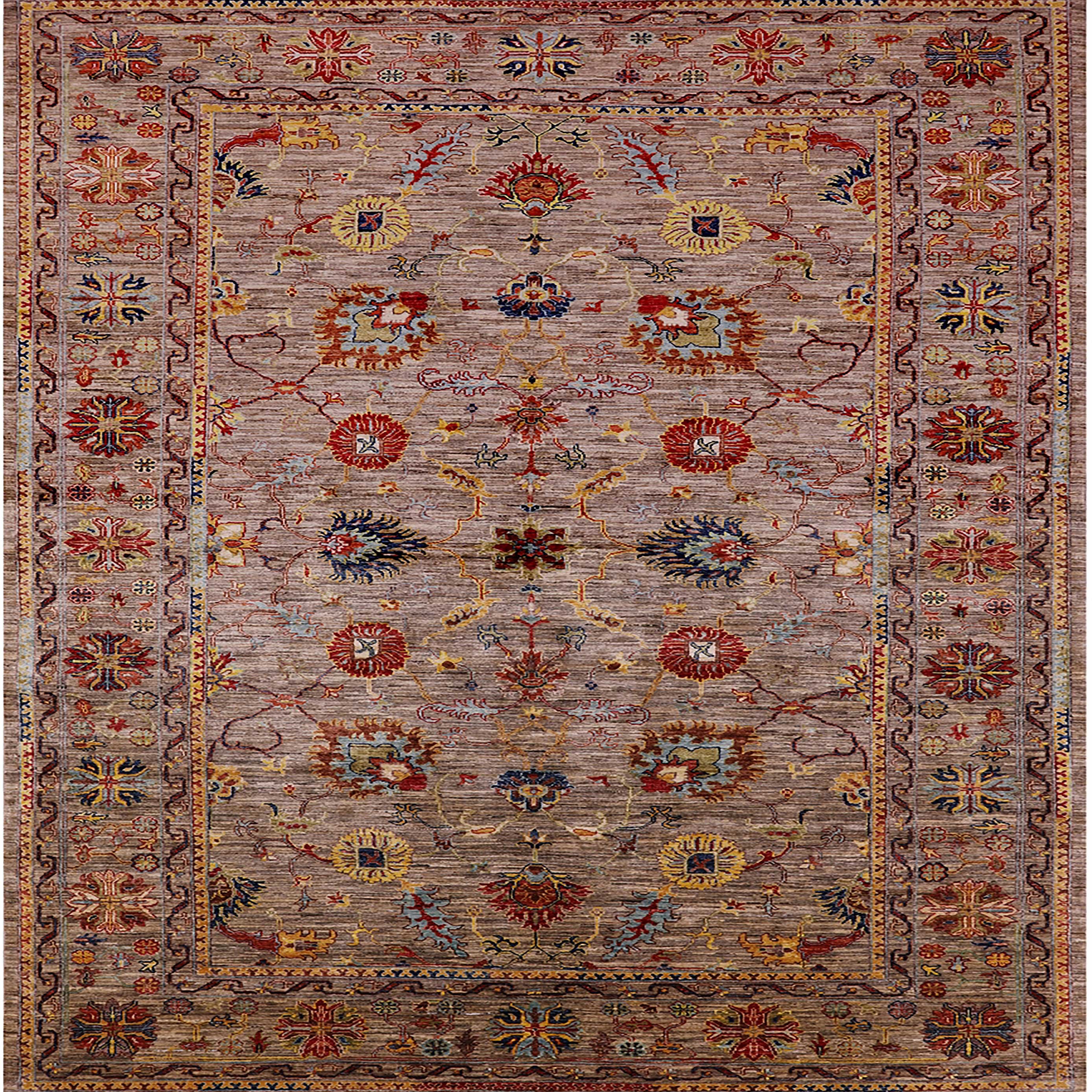 Ahgly Company Indoor Square Mid-Century Modern Saffron Red Oriental ...