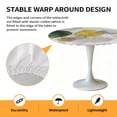 Abstract Ink Round Table Cover, Green Yellow Blue Ink Splatter Bubbles ...