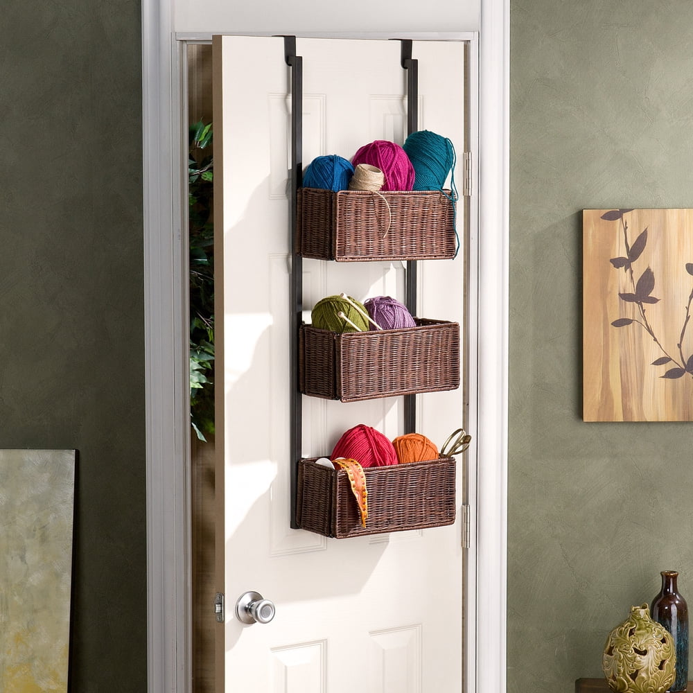 Southern Enterprises over-The-Door 3-Tier Basket Storage - Walmart.com ...