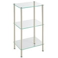 mDesign Metal/Glass 3-Tier Storage Tower with Open Glass Shelves ...