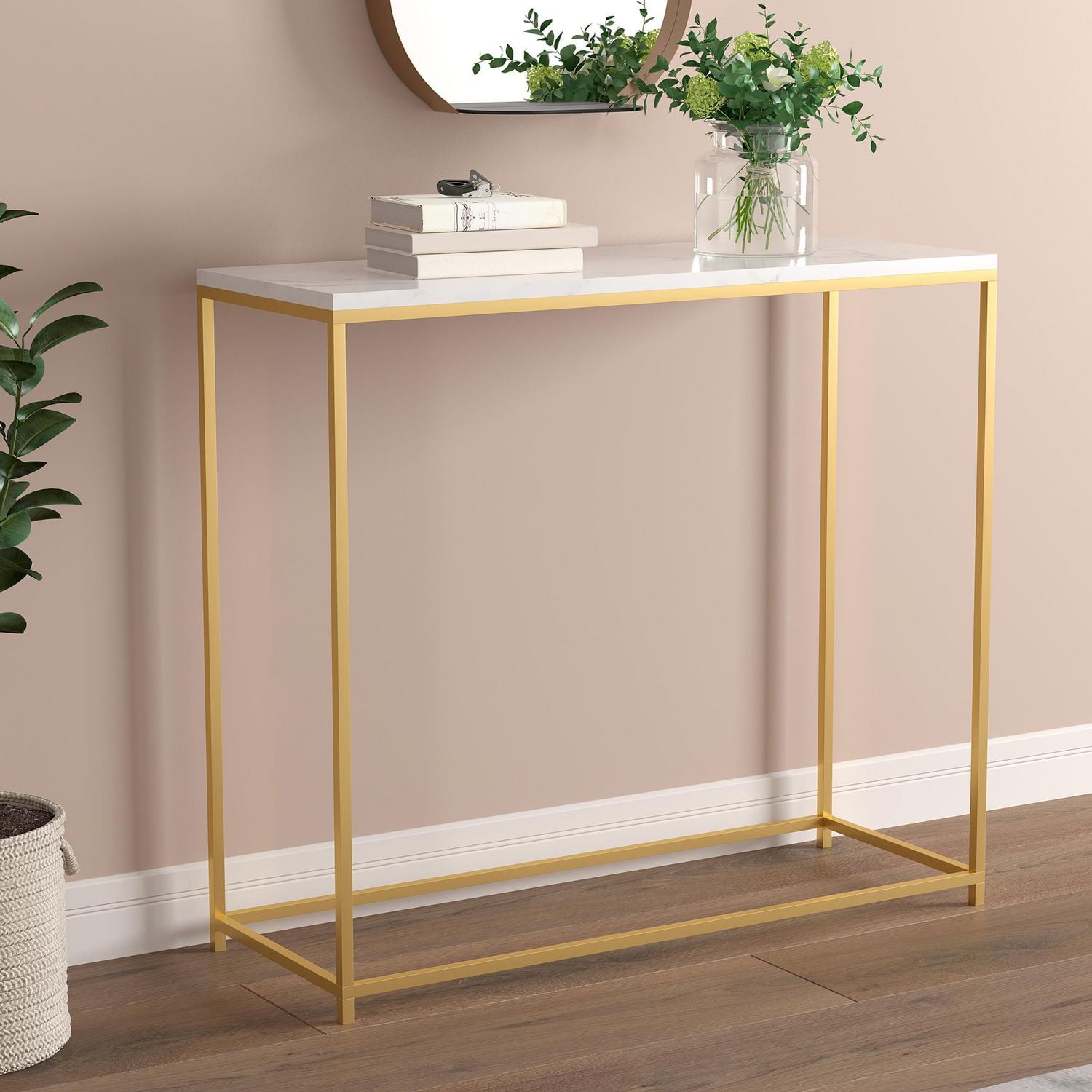 Click here for Safdie & Co. Console Table. Marble Look End Accent... prices