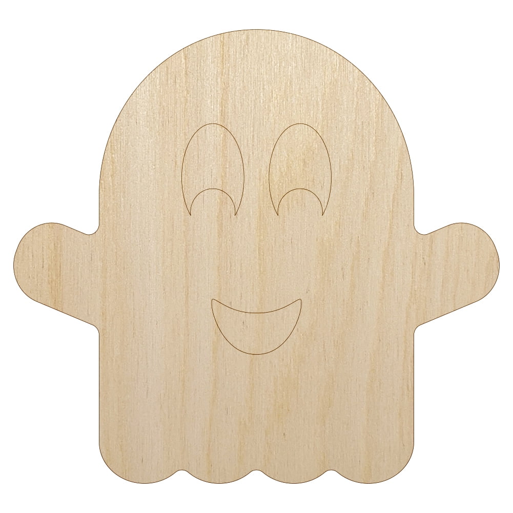 Ghost Smiling Halloween Wood Shape Unfinished Piece Cutout Craft DIY ...