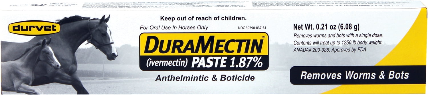Durvet/equine D-Duramectin Ivermectin Paste 1.87% For Horses 6.08 Gram ...