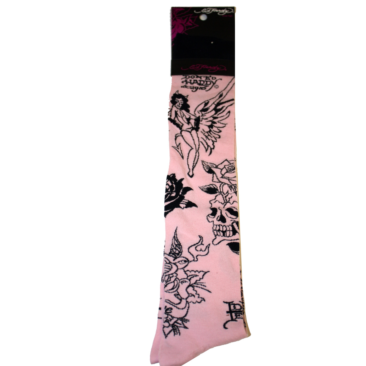 Ed Hardy Monochromatic Collage Women's Knee High Socks - Walmart.com