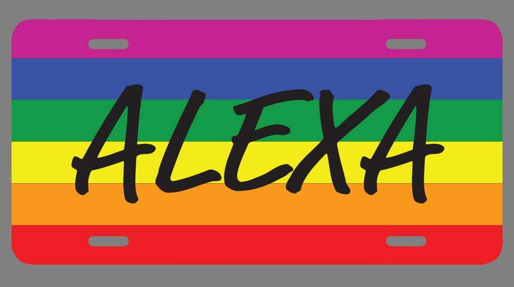 Alexa Name Pride Flag Style License Plate Tag Vanity Novelty Metal | UV ...
