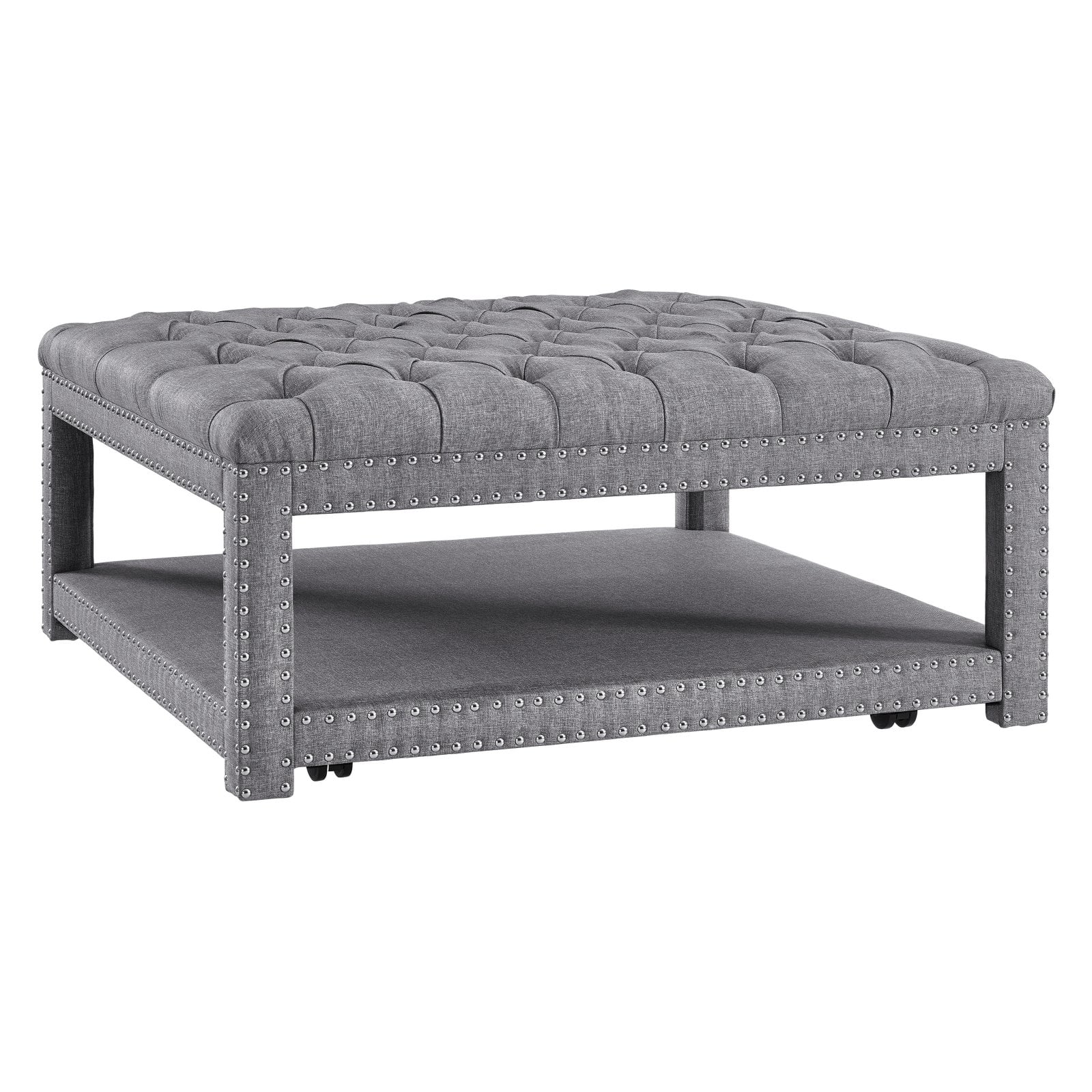 Right2Home Modern Nailhead Tufted Cocktail Ottoman - Walmart.com