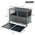 Pefilos 47" Heavy Duty Dog Crate Pet Cages with Tray, Movable Wheels ...
