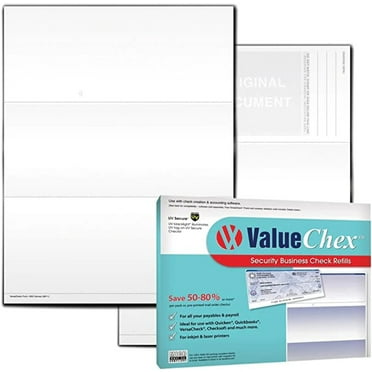 Blank Computer Checks for Laser & Ink Jet Printers, Pack of 100 Sheets ...