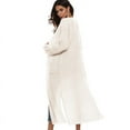 Women Full Length Thick Maxi Cardigan Duster Long Sleeve Open Front ...
