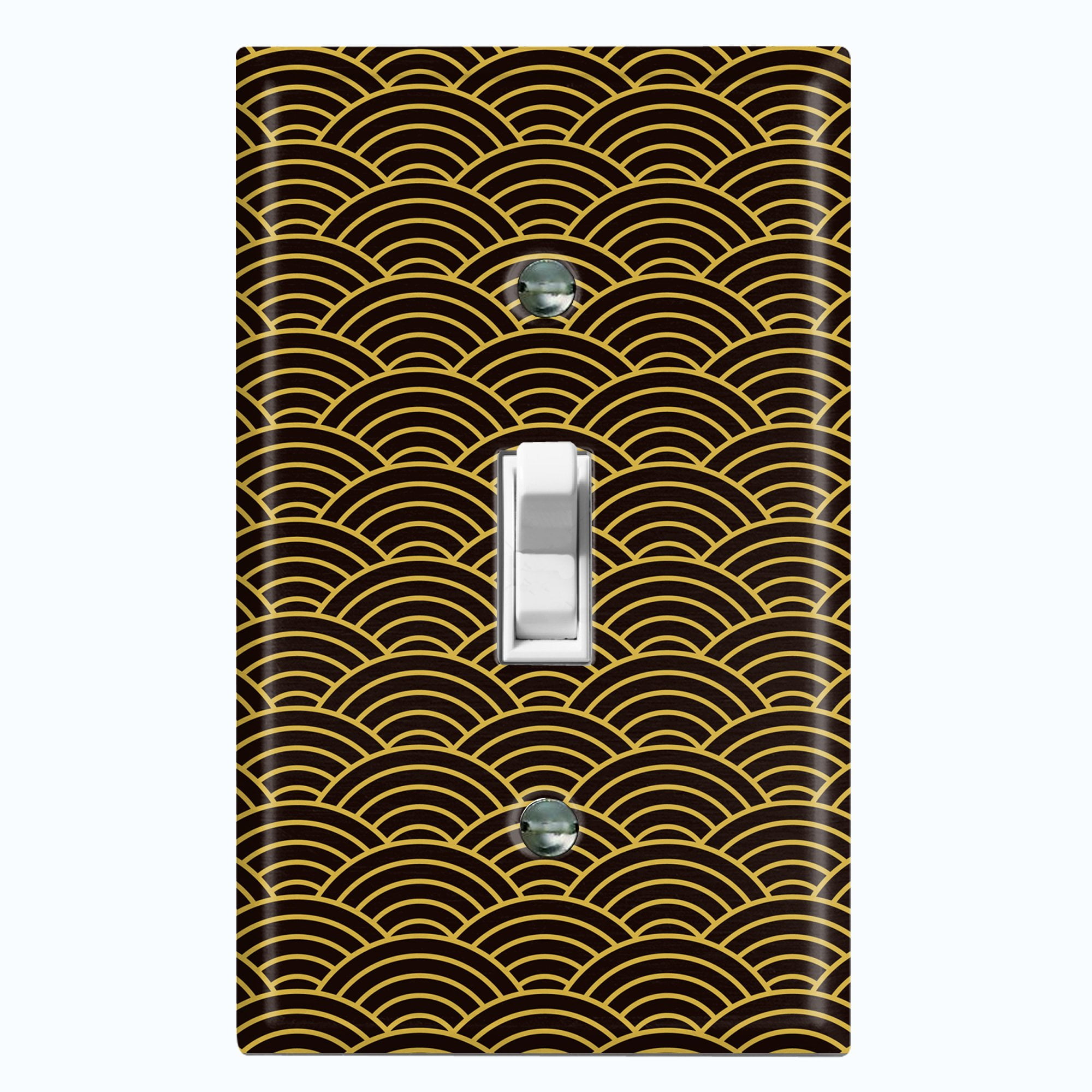 Metal Light Switch Plate Cover Japanese Sea Wave Pattern Black ...