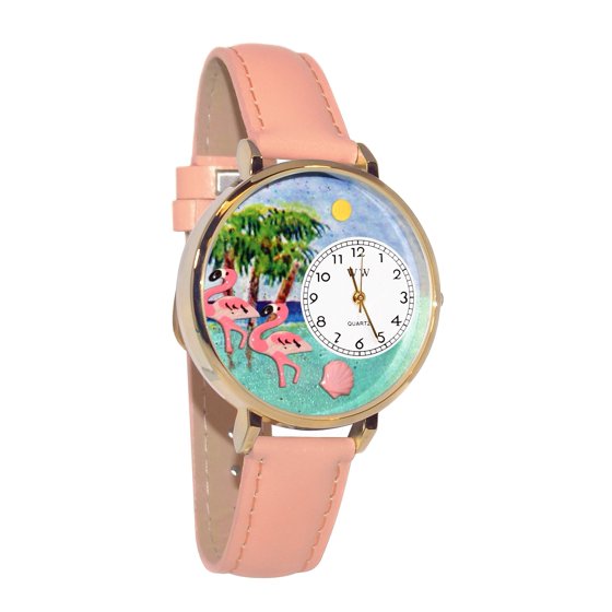 Whimsical Watches - Flamingo Watch in Gold (Large) - Walmart.com