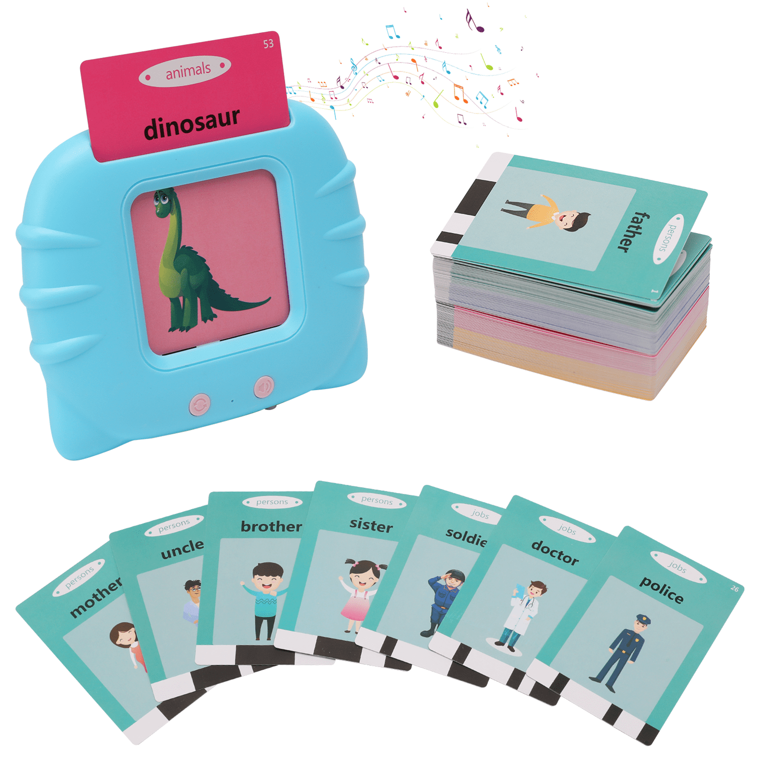 112 Sight Words Talking Flash Cards - Toddler Toys for 2 3 4 5 Year Old ...