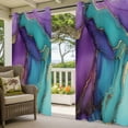 Abstract Art Purple Outdoor Curtains for Patio Waterproof, Blue Gold ...