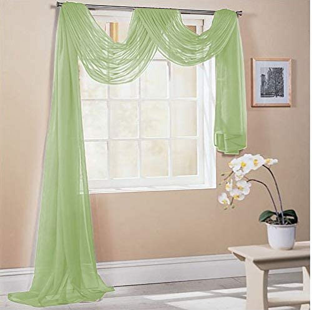 Beautiful Elegance Fully Stitched Window Sheer Voile Scarf Curtain ...