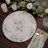 BalsaCircle 6 Green Round 13 in Disposable Paper Charger Plates Floral ...