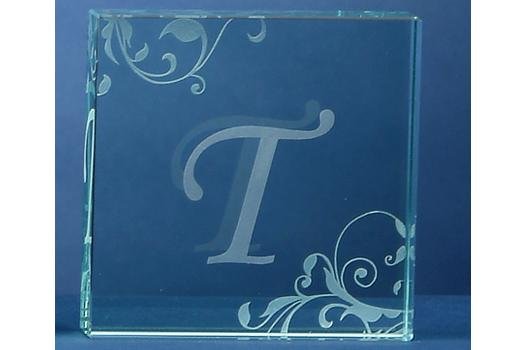 Unison Gifts HOL-9436 3 x 3 inch Crystal Glass Monogram Block Letter T ...