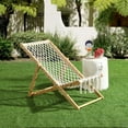 Set of 2 Adjustable Weaving Lounge Chairs, Hand‑Braided Polyester Rope ...