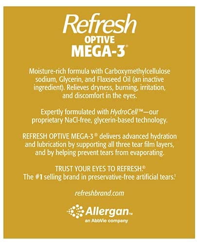 Buy Refresh Optive Mega-3 Preservative-Free Lubricant Eye Drops, 60 ...